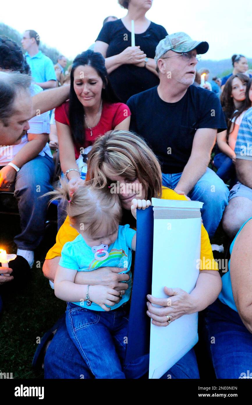 The family of deceased coal miner Josh Napper mourns, seated is his ...