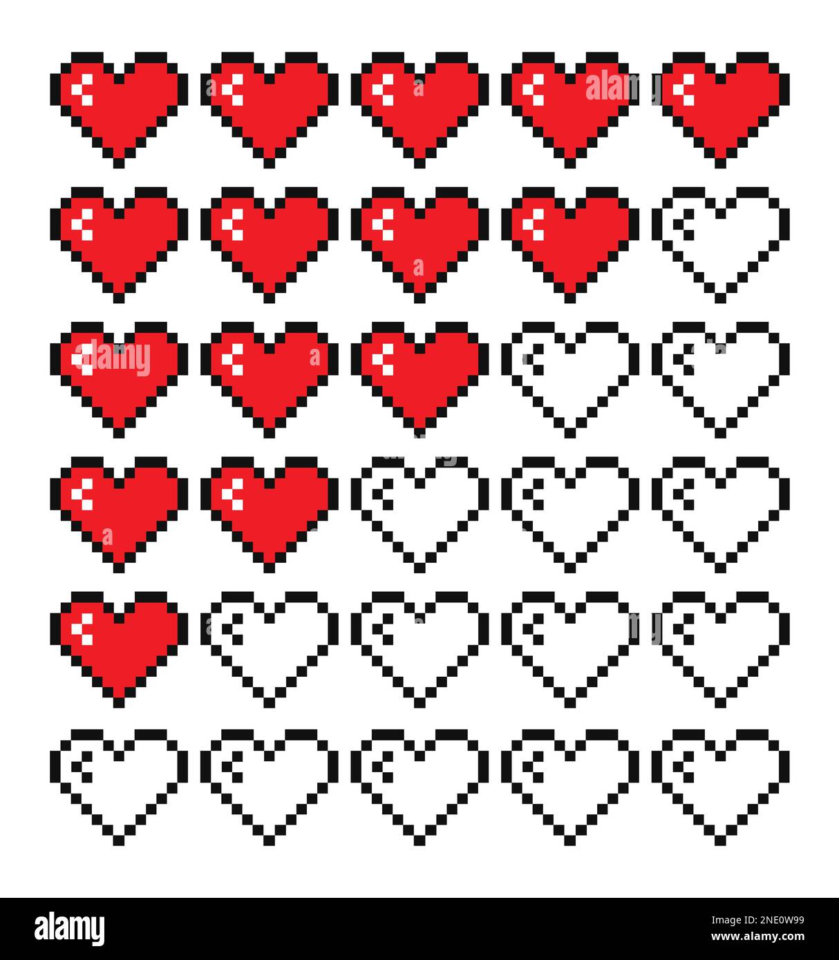 Pixelherz Png Rotes Einfaches Pixel Herz Flaches Symbol Vektorgrafik