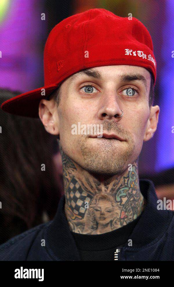 FILE - In this Nov. 17, 2006 file photo, Travis Barker appears onstage during MTV's "Total ...