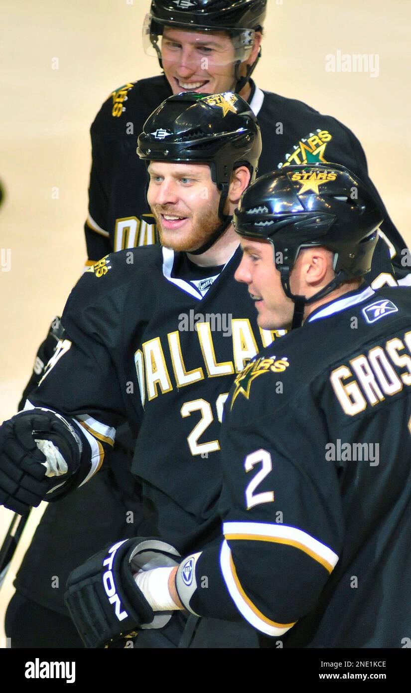 Dallas Stars forward Steve Ott (29) is congratulated by teammates James ...