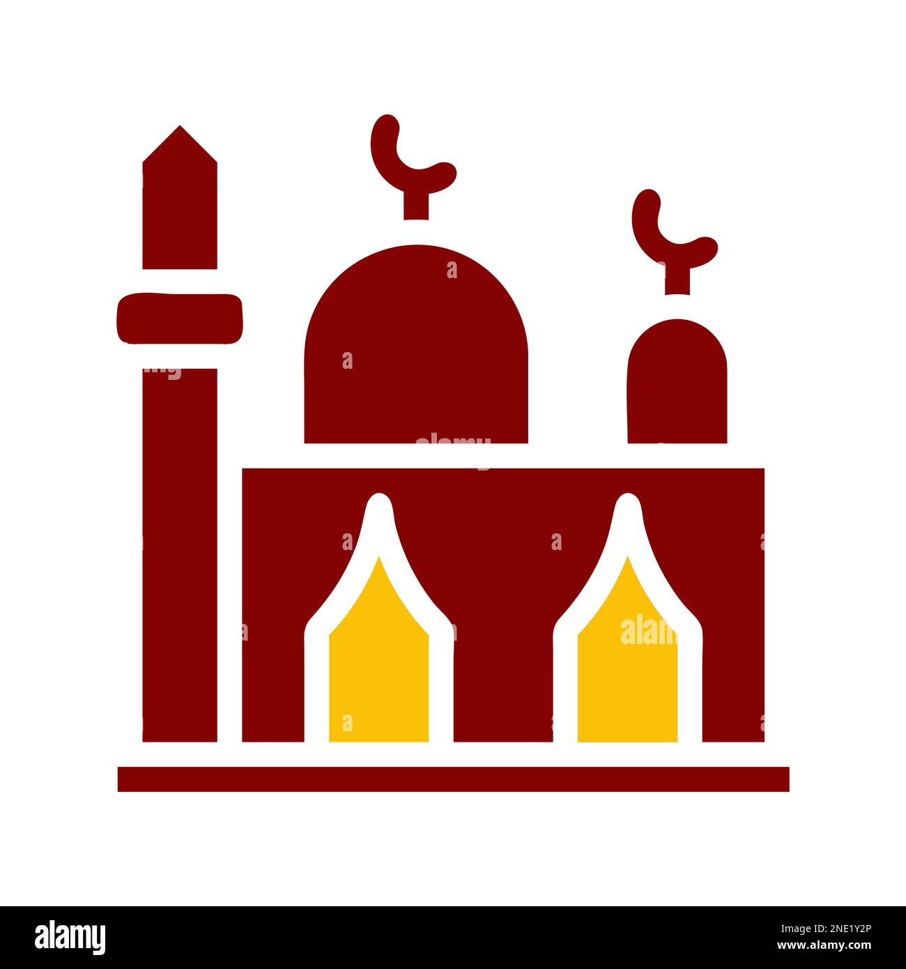 Moschee-Symbol umrandet blaugelbes ramadan-Illustrationsvektorelement ...
