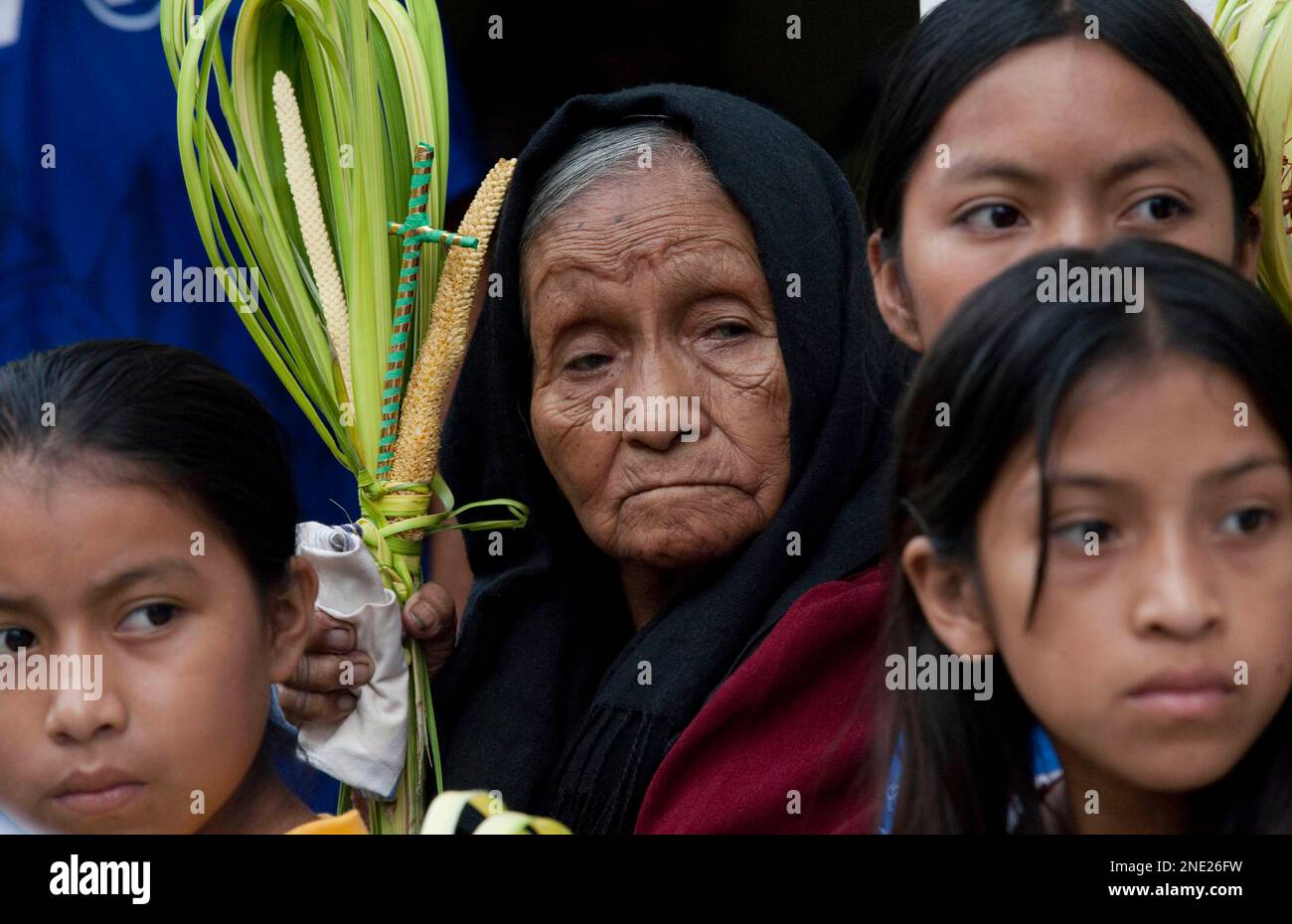 Catholics attend a Palm Sunday procession in Panchimalco, El Salvador ...