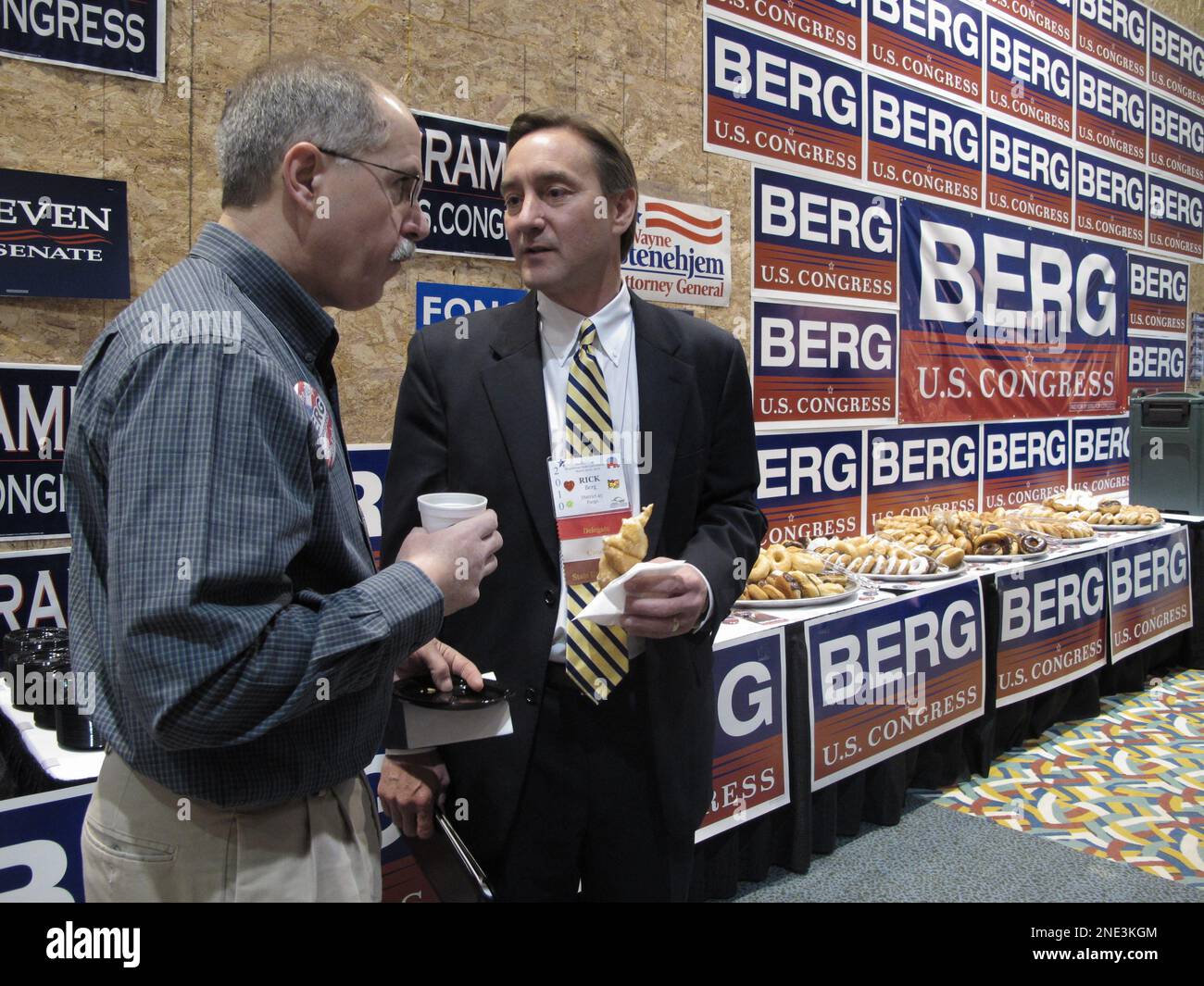 Fargo state Rep. Rick Berg, right, a Republican candidate for Congress ...