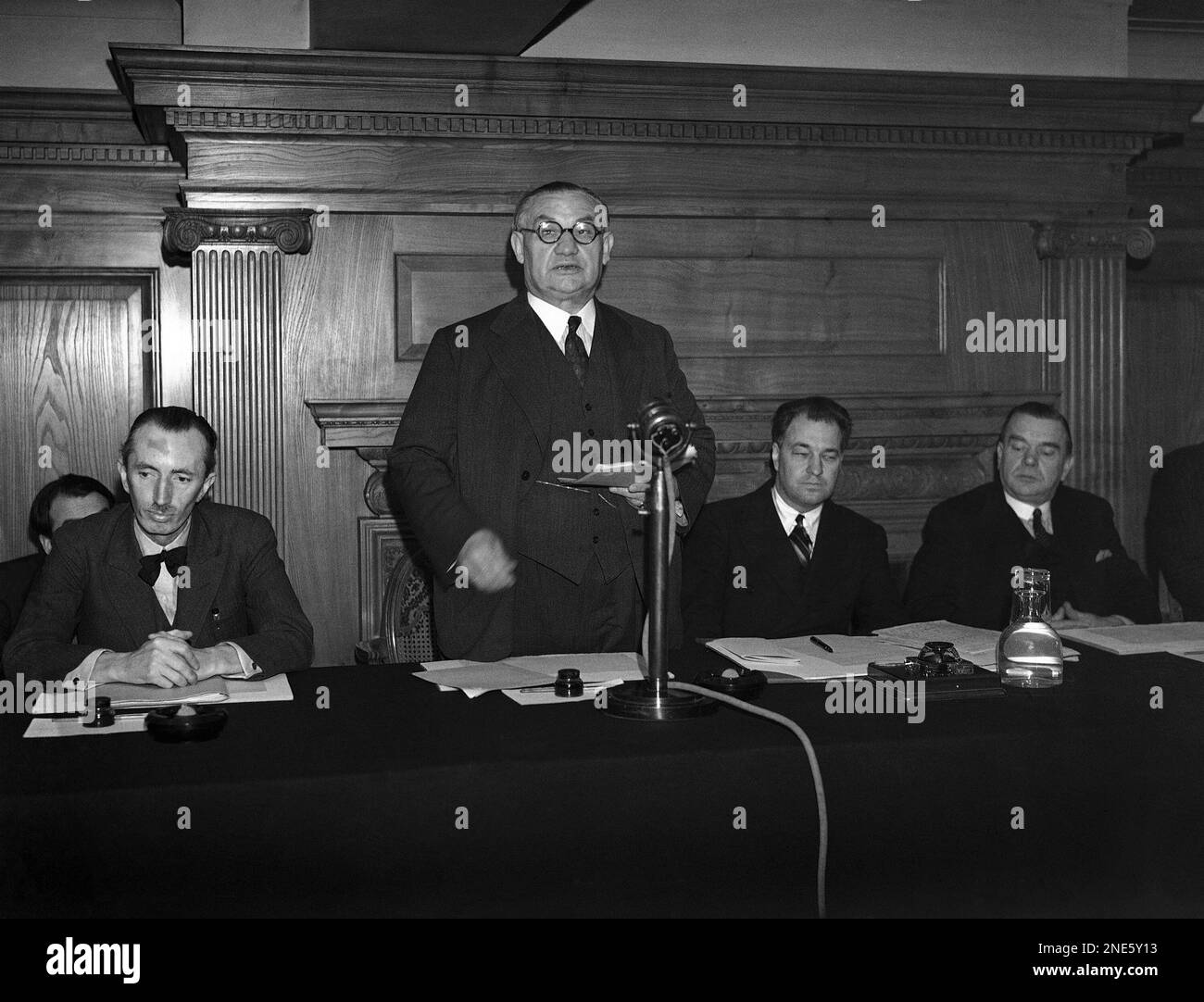 Britain's Minister of Labour and national Service Ernest Bevin ...