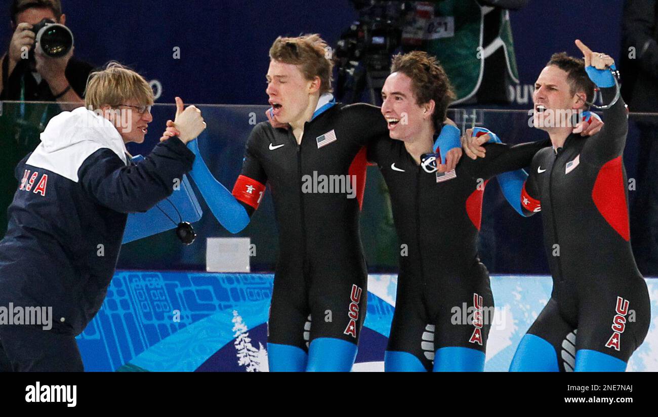 Team USA, 33-year-old Chad Hedrick, right, and two 19-year olds, Brian ...