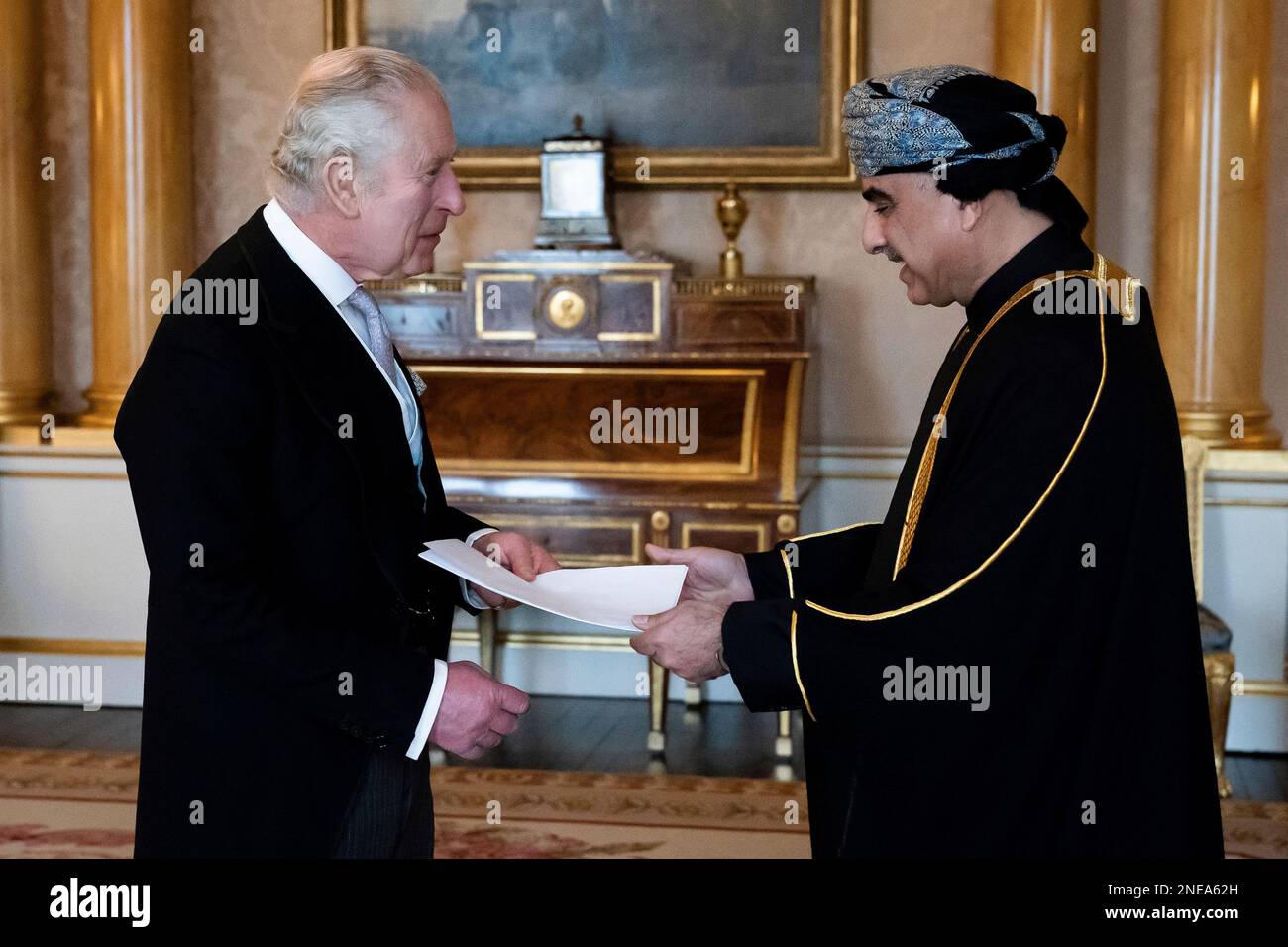 Britain's King Charles III receives Mr Bader Mohammed Al Mantheri, the ...