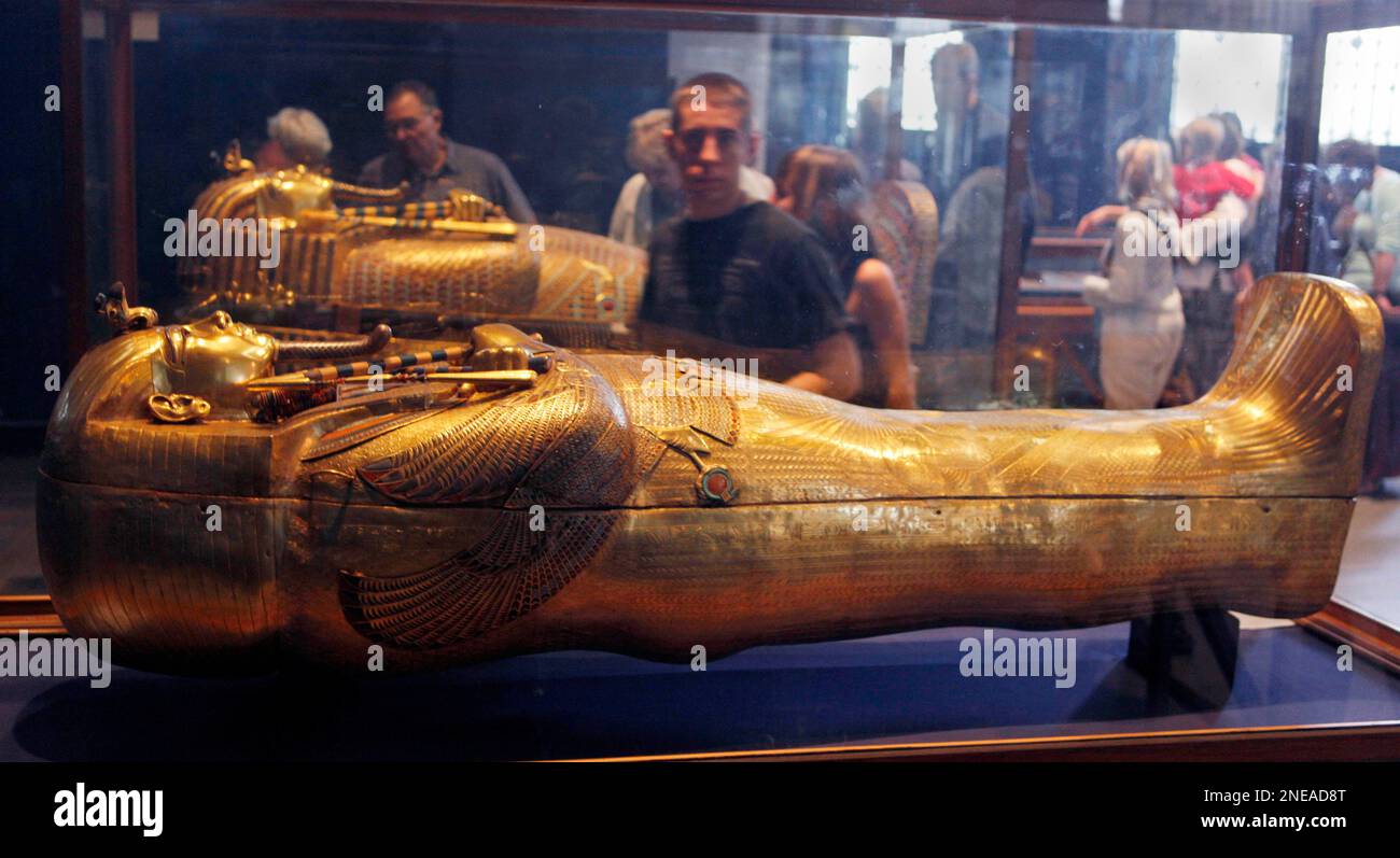 Two of Egypt's famed King Tutankhamun's golden sarcophagus are ...