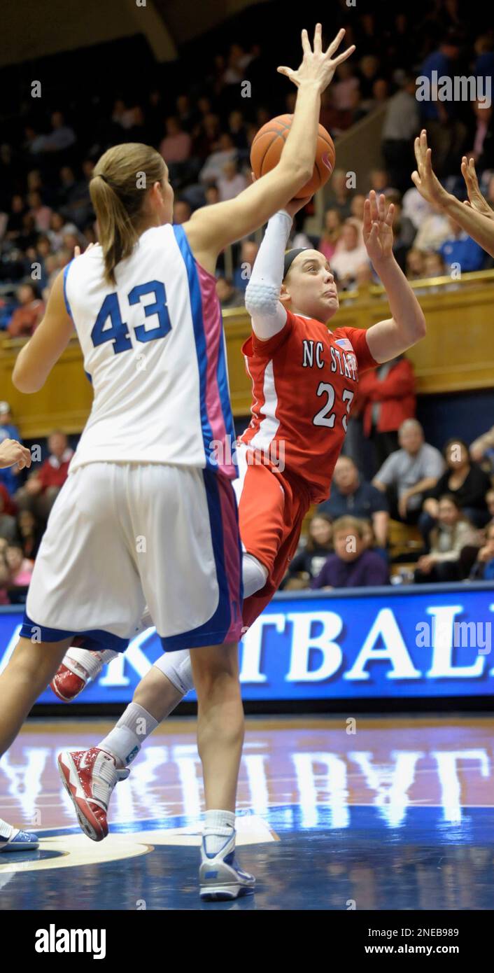North Carolina State's Marissa Kastanek (23) drives toward the basket ...