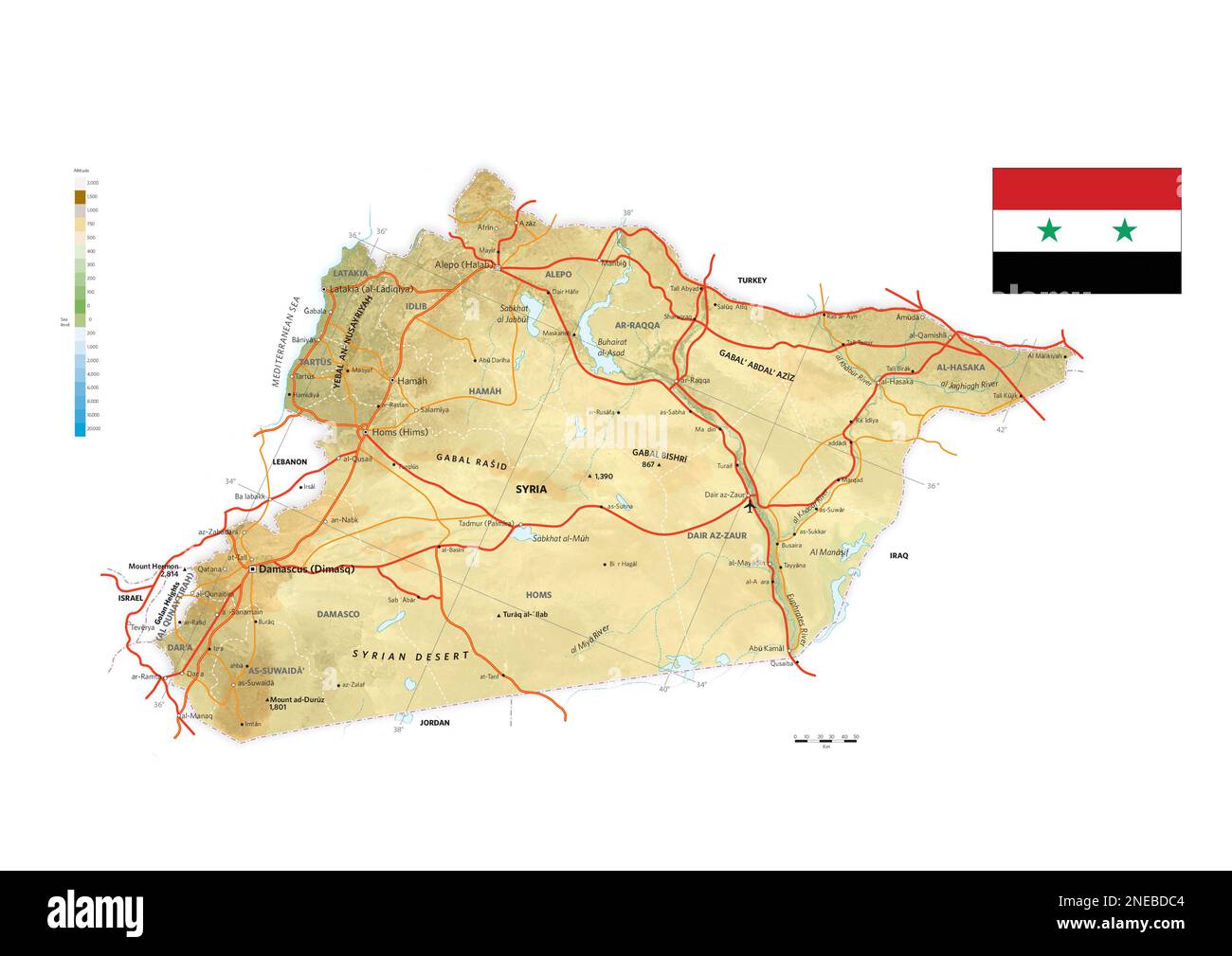 Syria political map political map Ausgeschnittene Stockfotos und ...