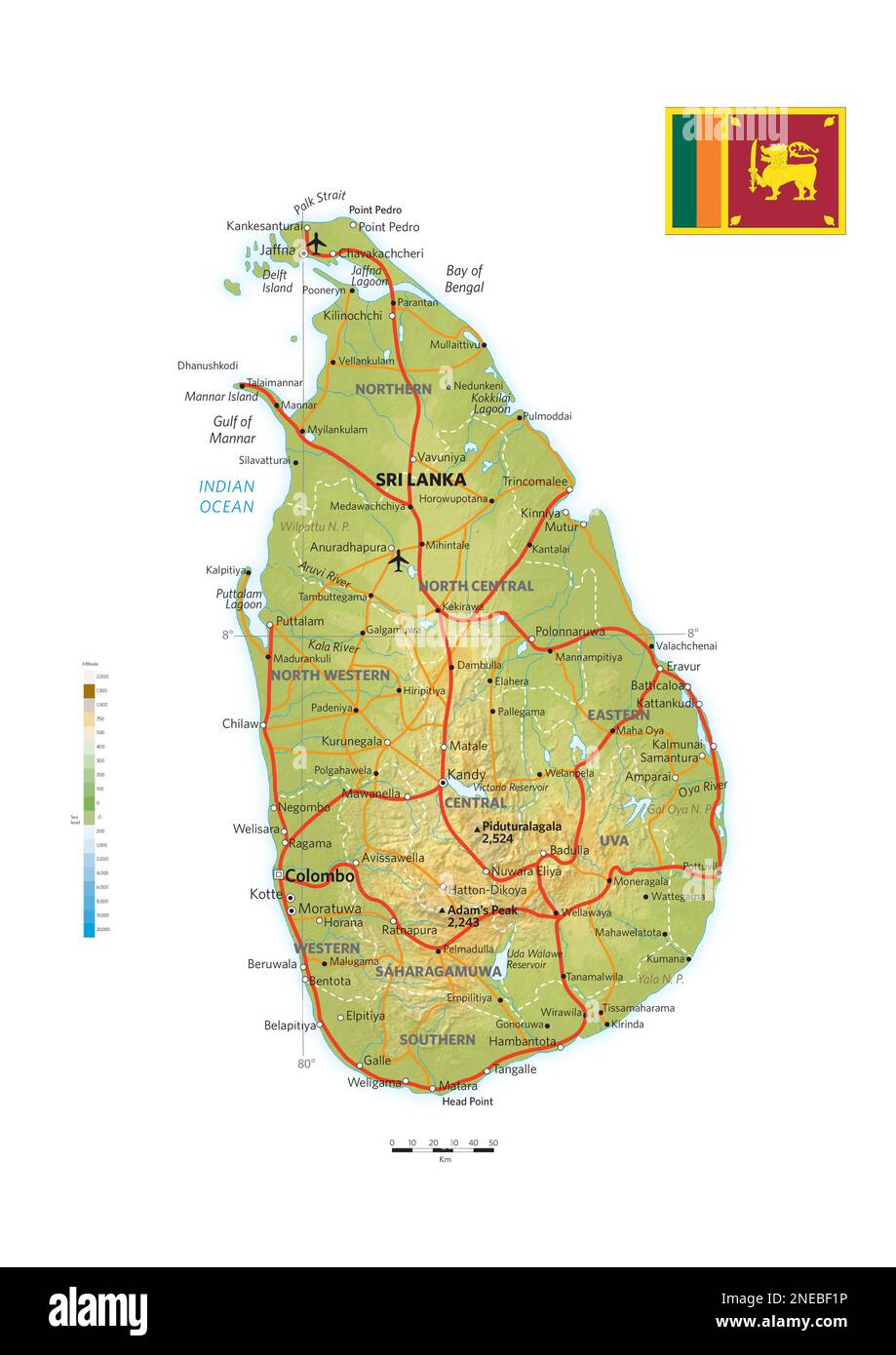 Landkarte Sri Lanka