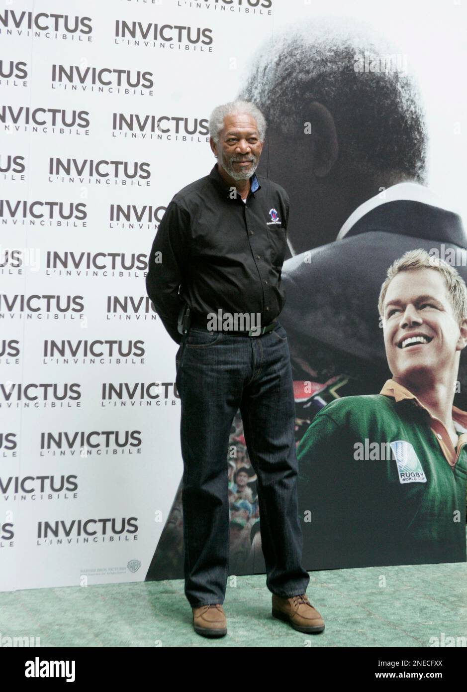 Actor Morgan Freeman poses during a photocall presenting his movie ...