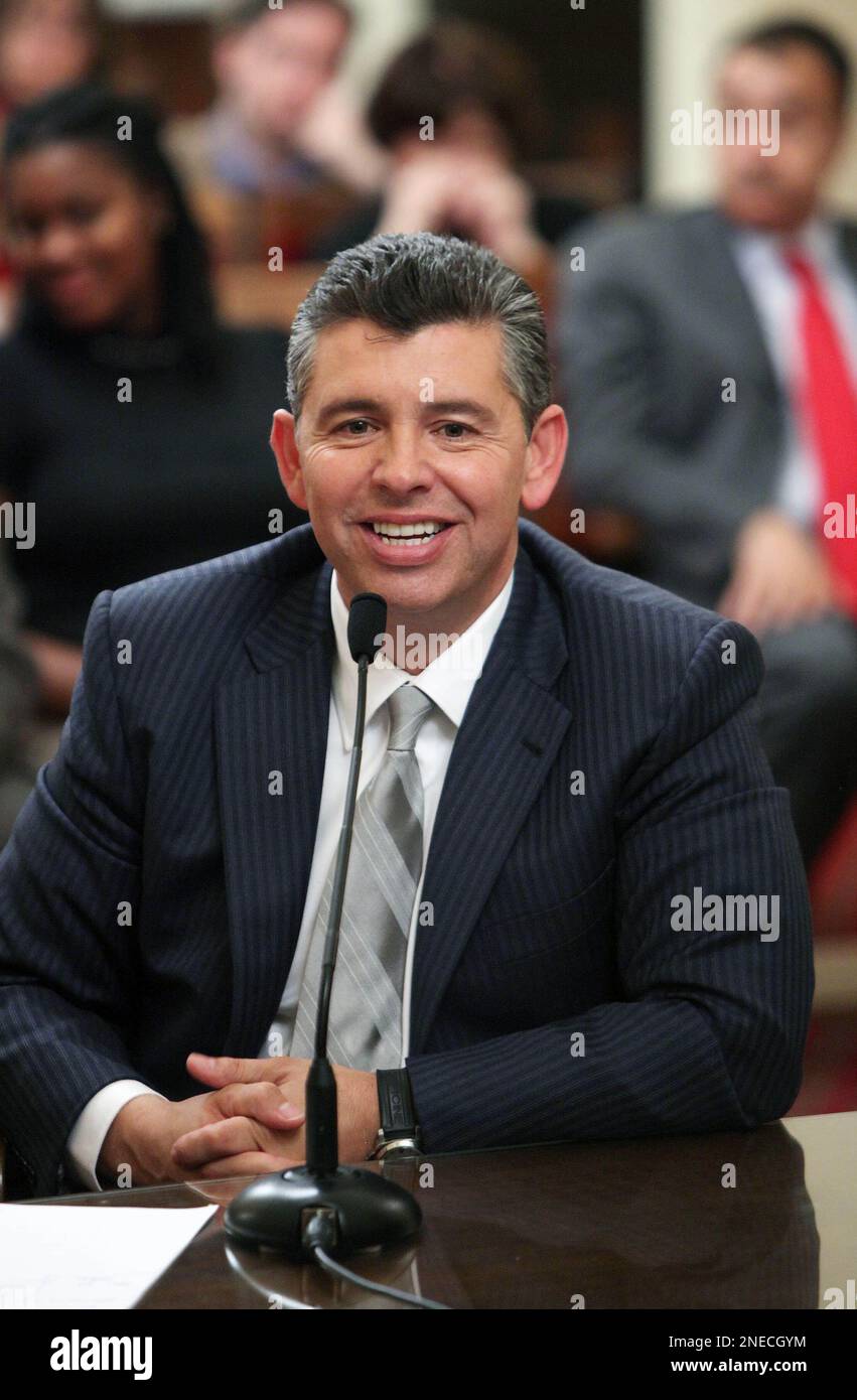 State Sen. Abel Maldonado, R-Santa Maria, left, smiles as the Senate ...