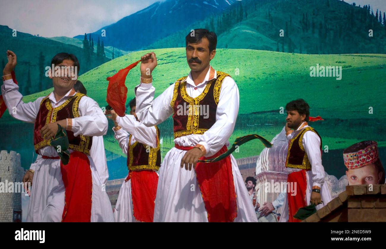 Pakistani tribal people perform a Pashtun's traditional "Khattak" dance ...