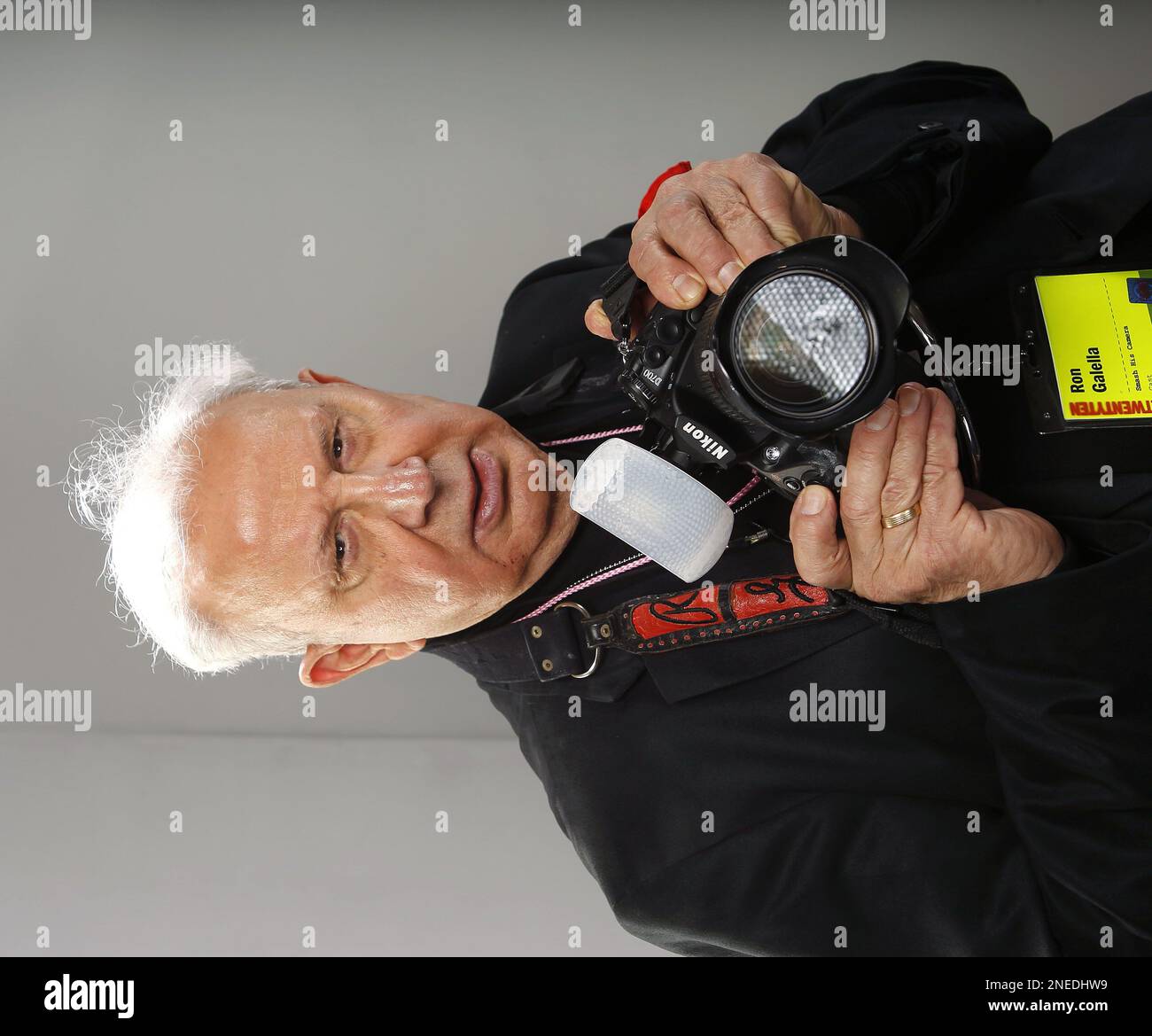 Ron Galella, the subject of the documentary Smash His Camera, poses for ...
