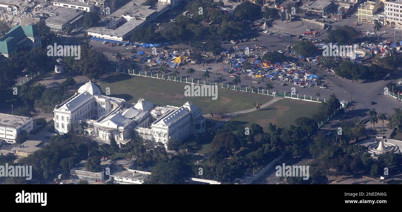 Haiti's collapsed Presidential Palace is shown, Wednesday, Jan. 27 ...