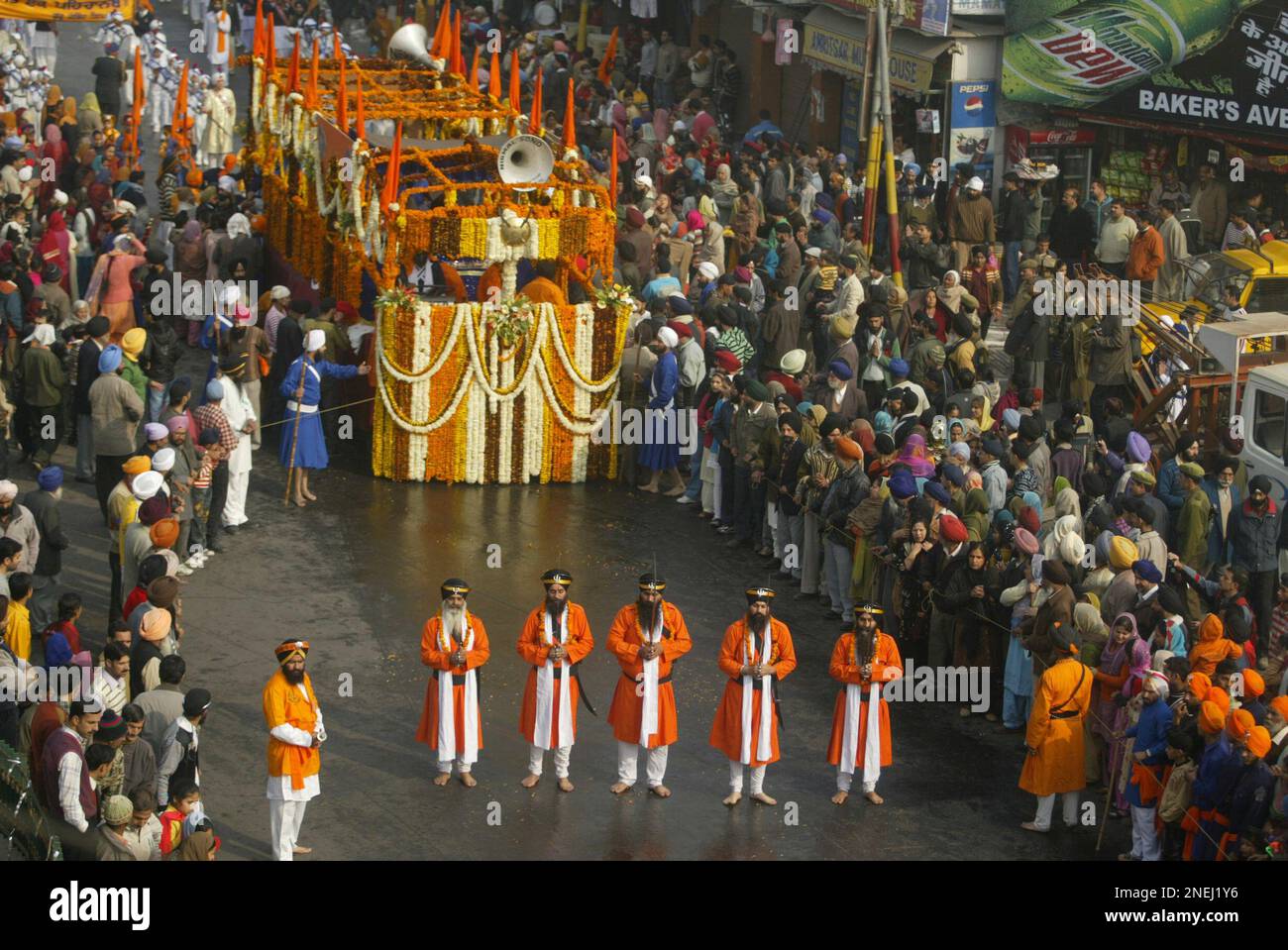 Sikh devotees participate in a procession in Jammu, India, Saturday ...