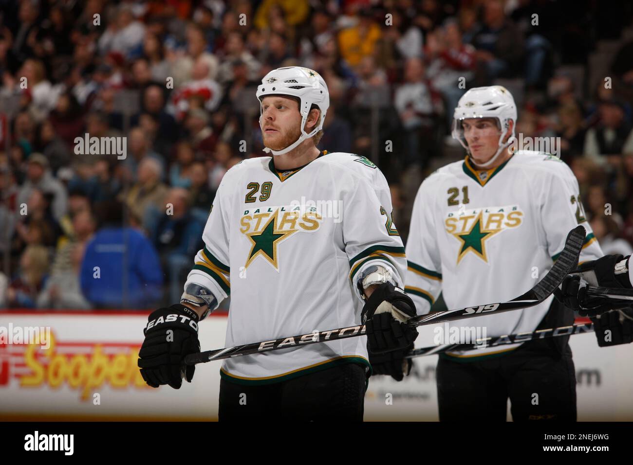 Dallas Stars left wingers Steve Ott, front, and Loui Erikkson, of ...