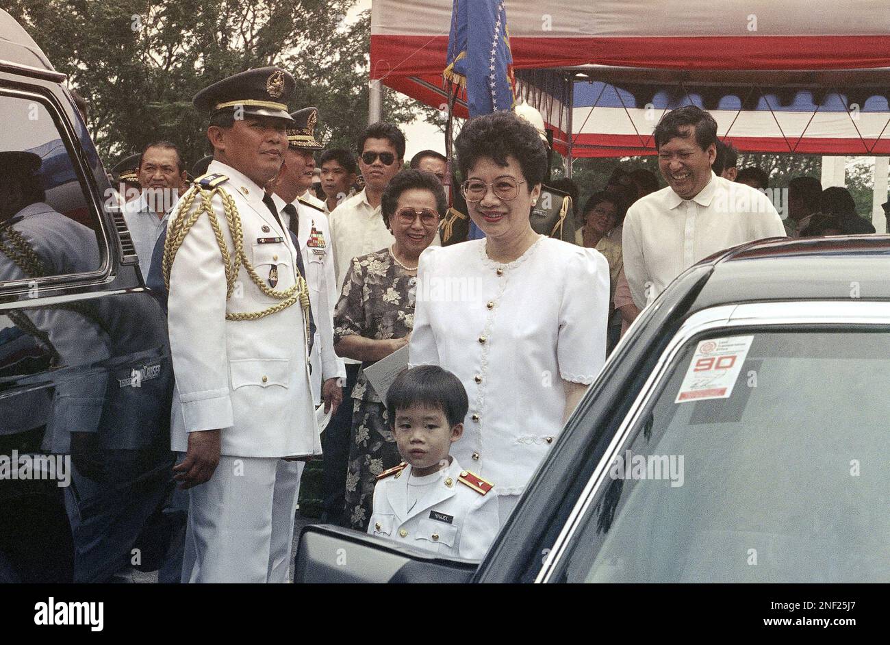 President Corazon Aquino smiles proudly as her four-year-old grandson ...