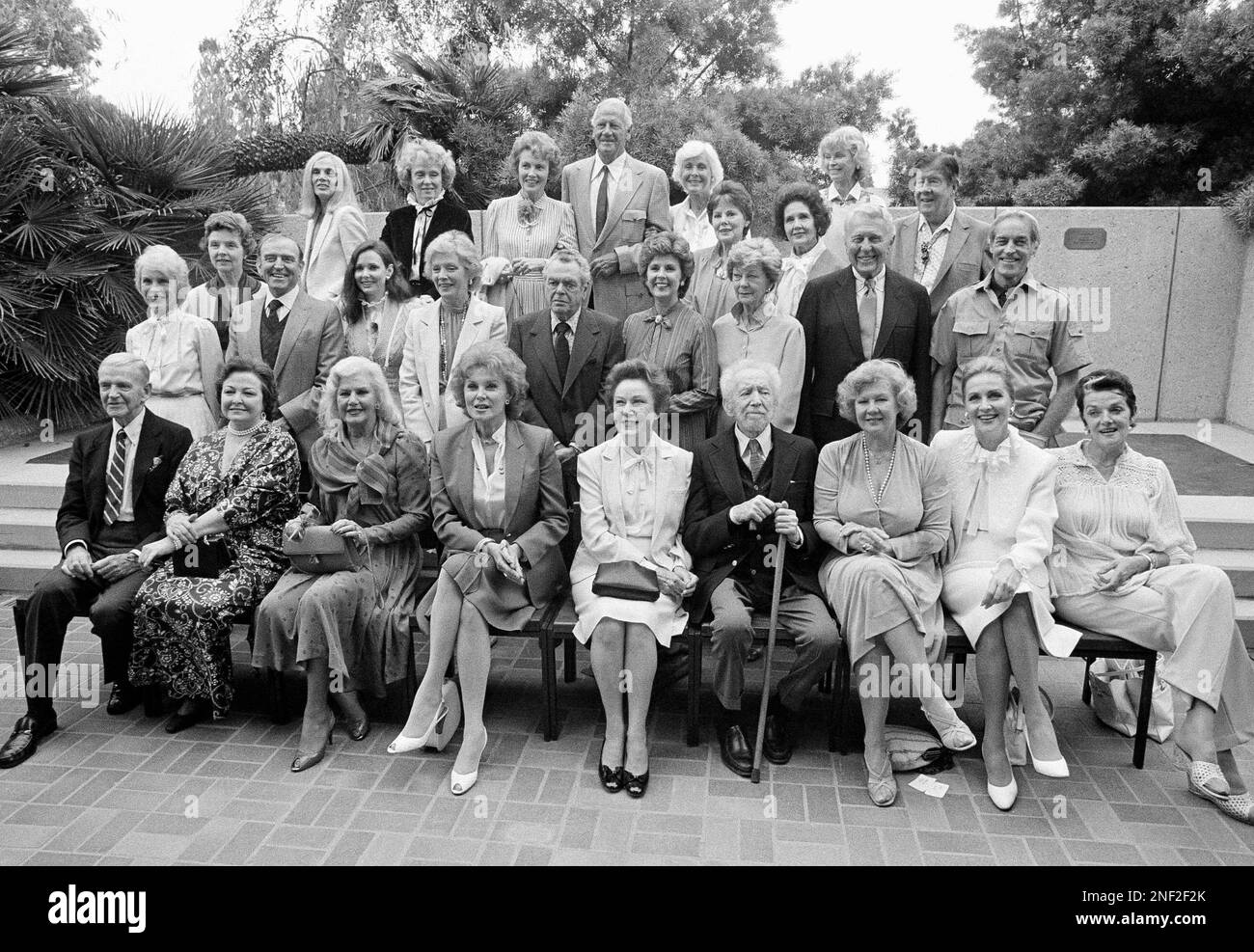 Twenty-eight actors and actresses poses for a “class portrait” of ...