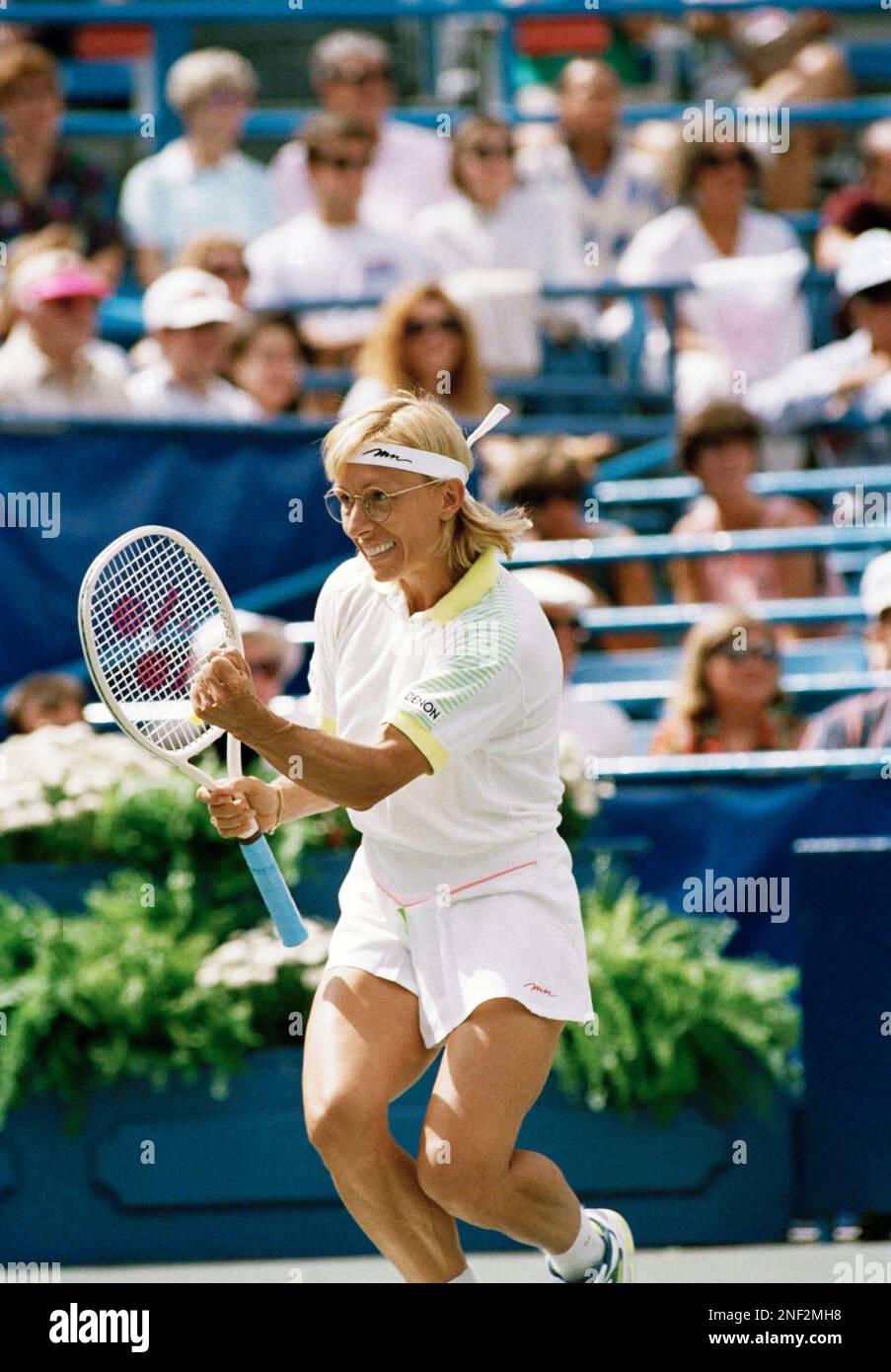 Sixth seeded Martina Navratilova, of Aspen, Colo. celebrates winning ...