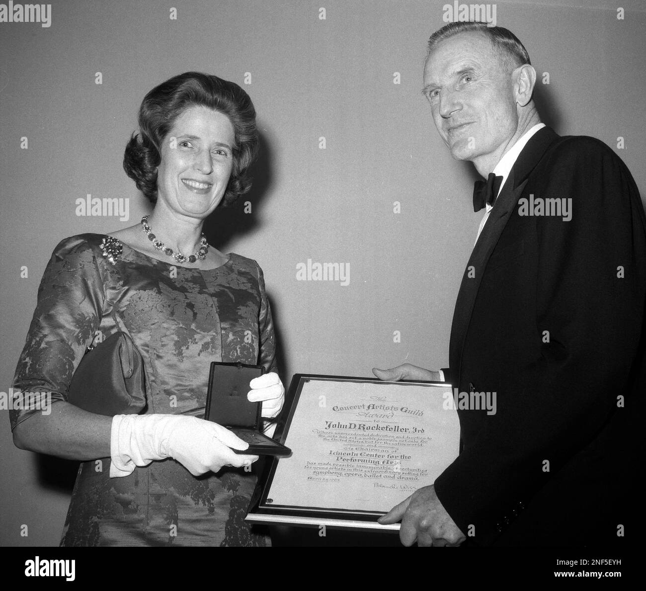 John D. Rockefeller III and his wife Blanchette are shown with the ...