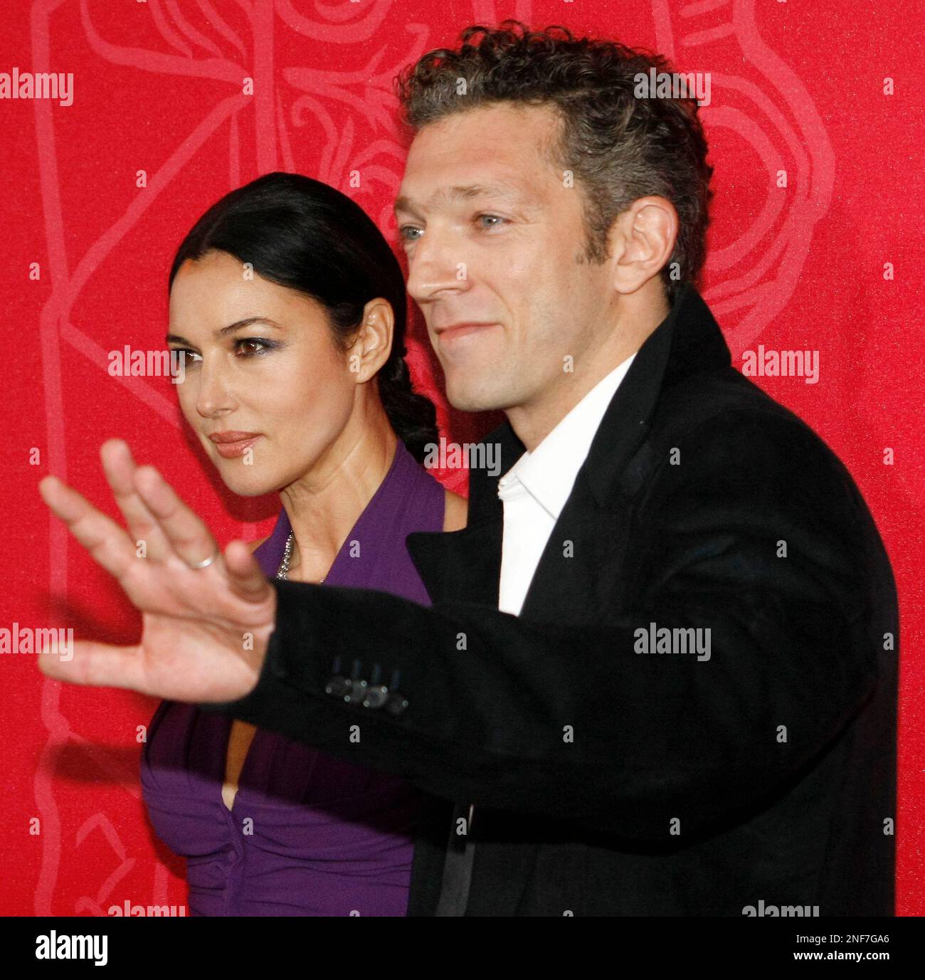 French actor Vincent Cassel, right, and his wife, the Italian actress ...