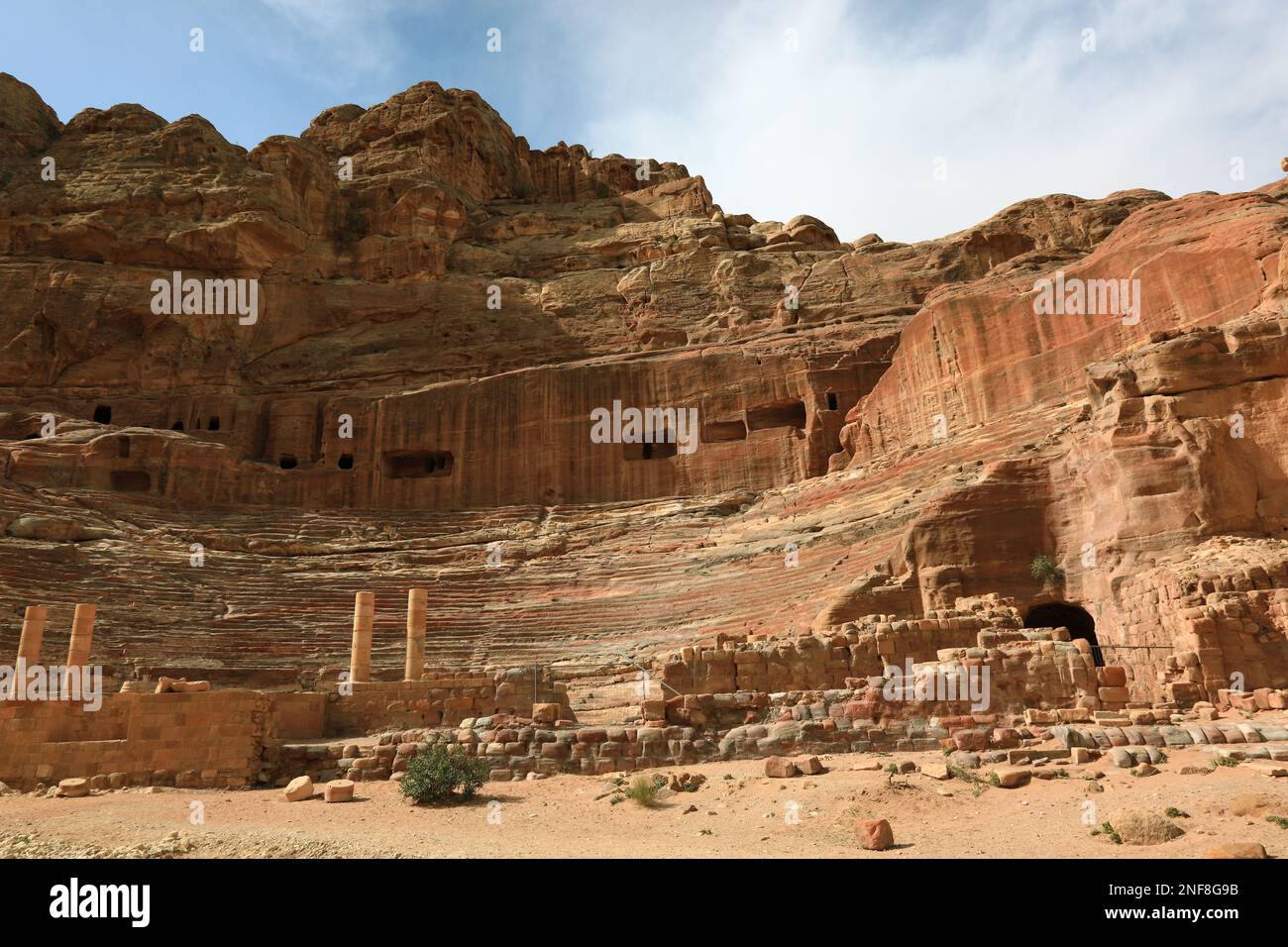 Das Theater, verlassene Felsenstadt Petra, al-Batra, Hauptstadt des ...