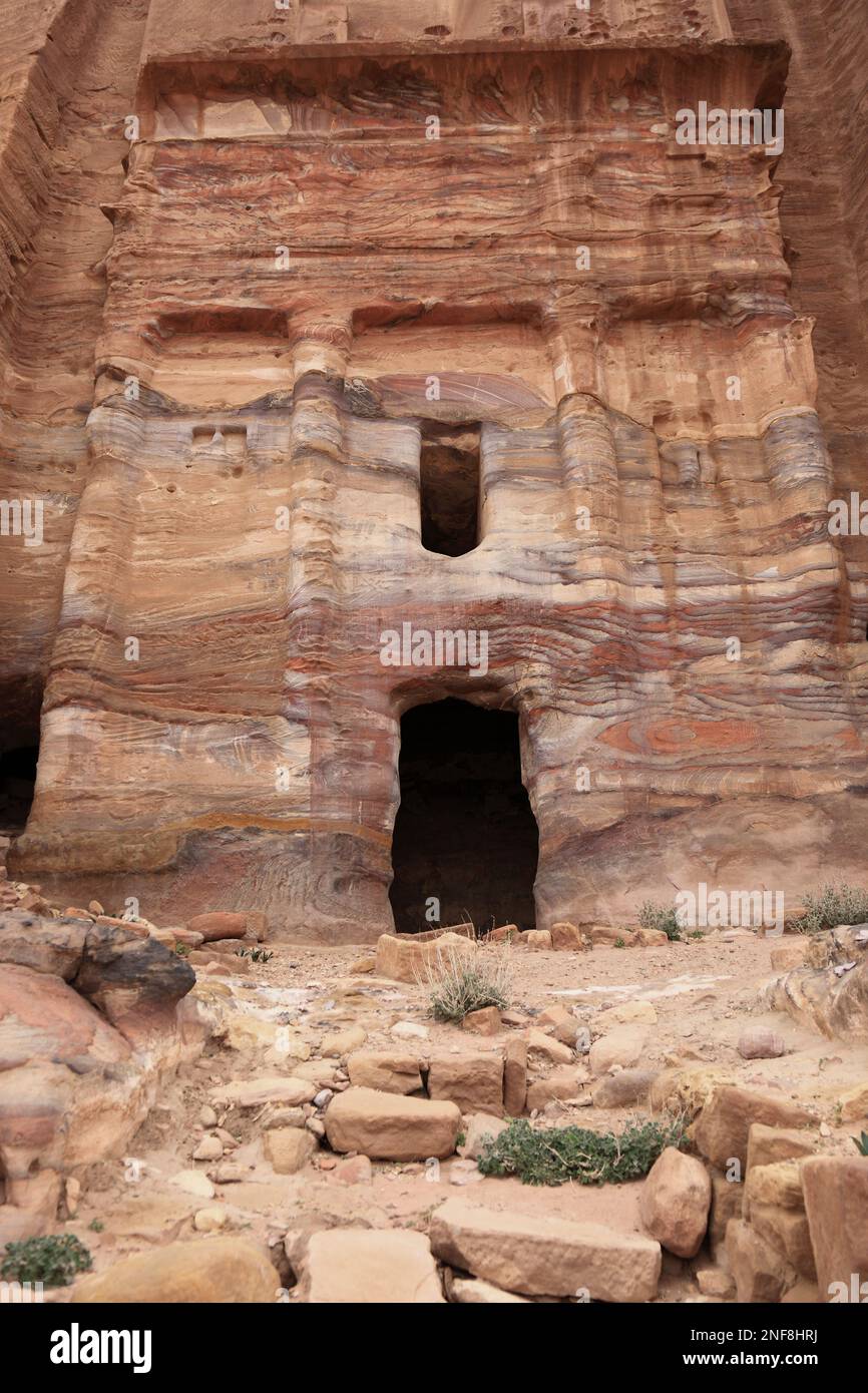 Urnengrab, verlassene Stadt Petra, al-Batra, Hauptstadt des Königreichs ...