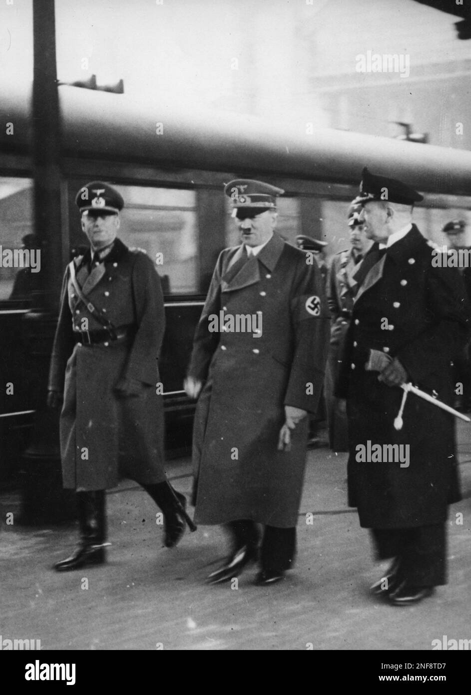 Adolf Hitler is flanked by General Wilhelm Keitel, left, and Admiral ...