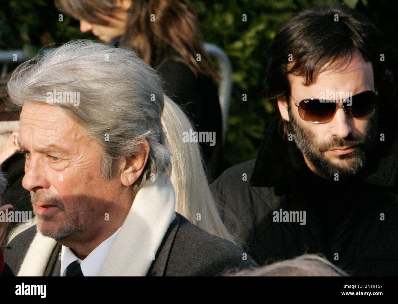 French actor Alain Delon, left, and his son actor Anthony Delon, during ...