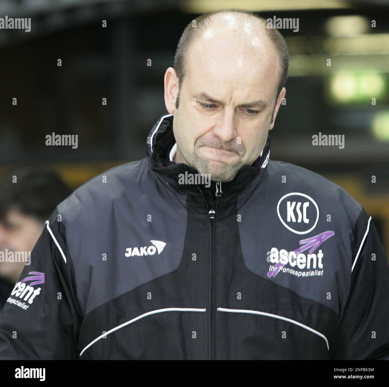 Karlsruhe's coach Edmund Becker seen prior to the German first division ...