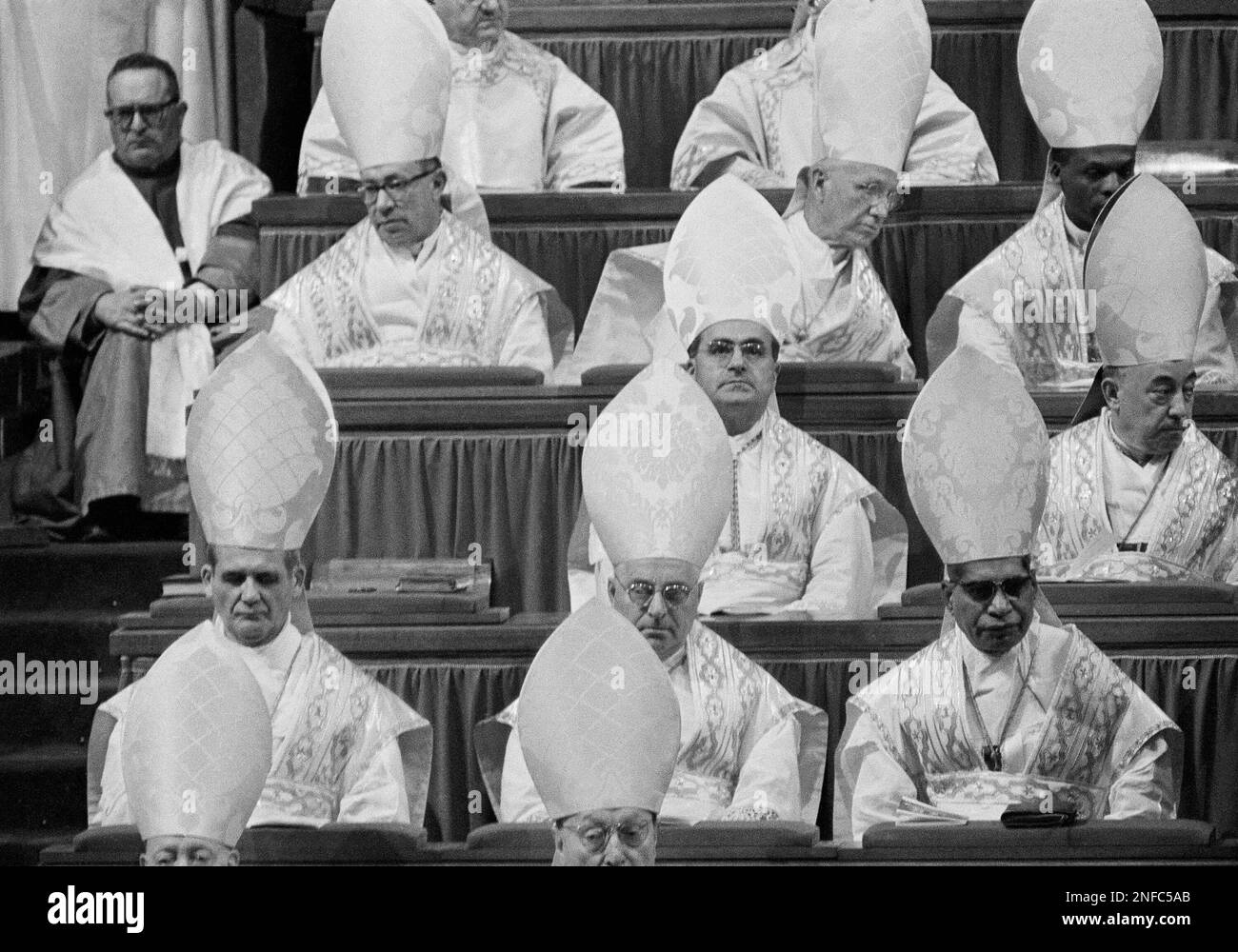Cardinals seated in St. Peter's Basilica as they attend the solemn ...