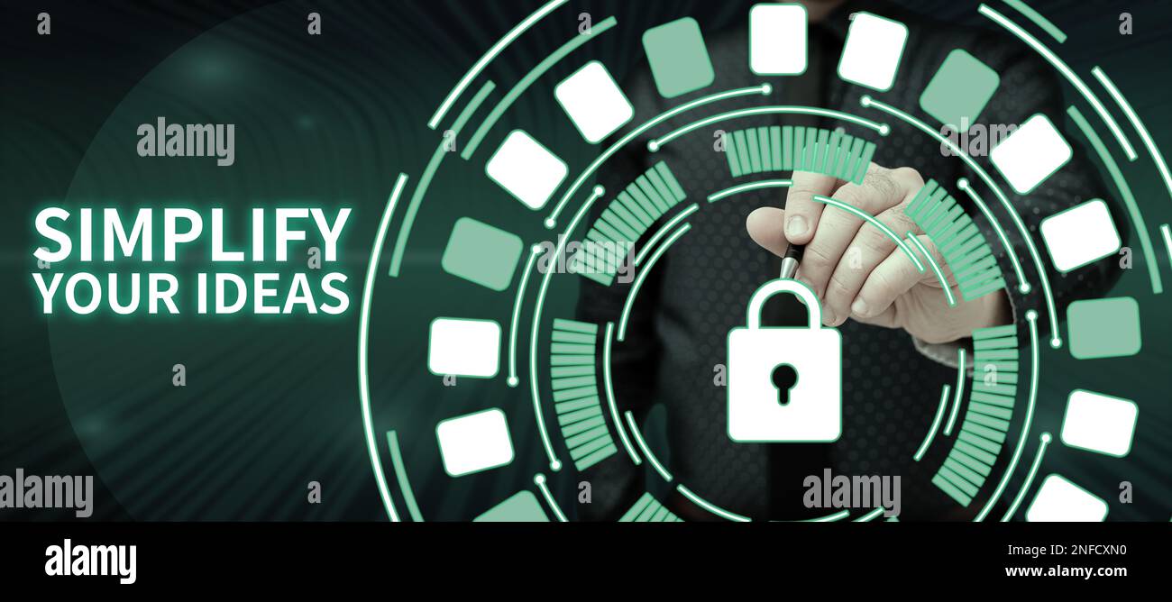 Textbeschriftungen vereinfachen Ihre Ideen, Wörter auf „Make Simple ...