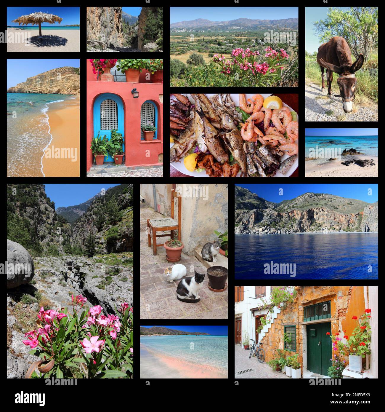 Insel Kreta Sehenswürdigkeiten - Reise Orte Collage aus Griechenland ...