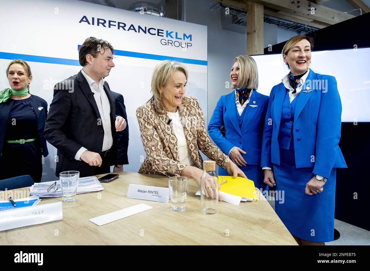 PARIS: Steven Zaat, CFO Air France-KLM und Marjan Rintel, CEO KLM, bei ...
