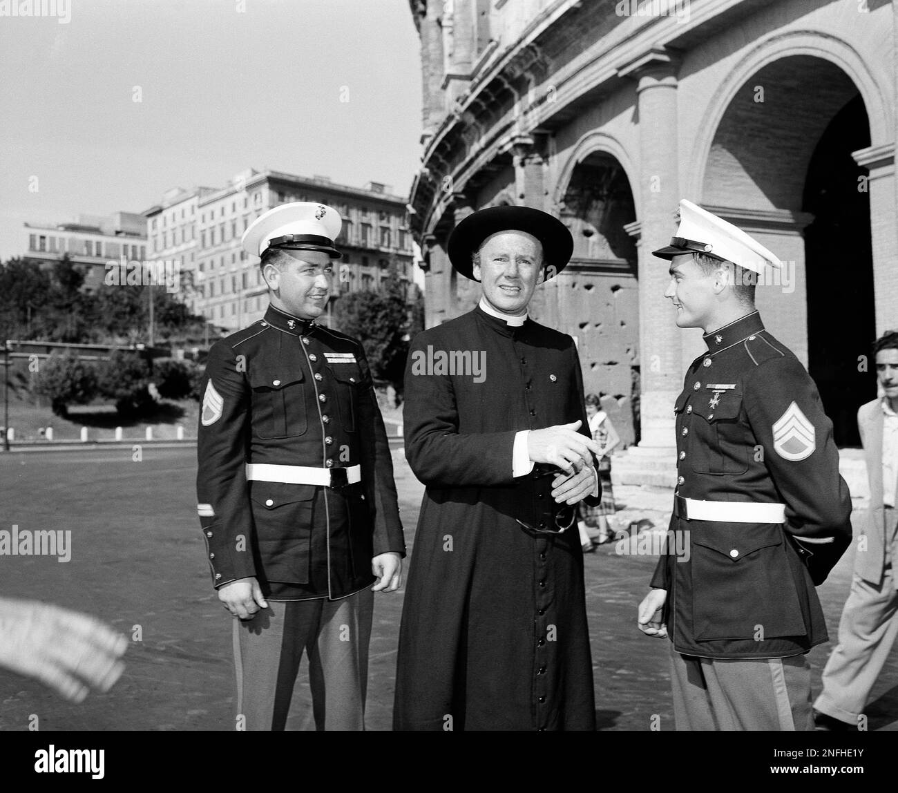 Van Johnson, costumed as a priest for his leading role in the film ...
