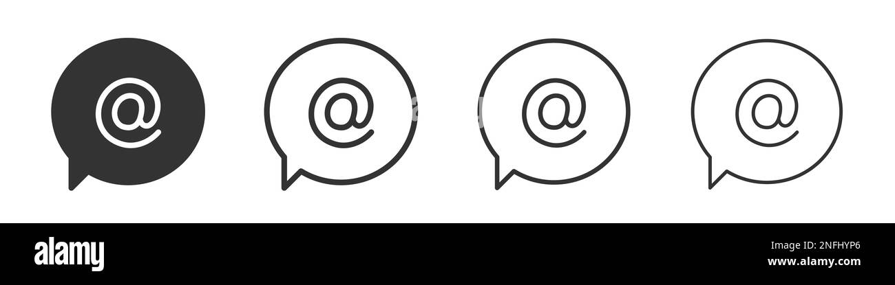 Sammlung von E-Mail-Symbolen für Nachrichten in zwei verschiedenen ...