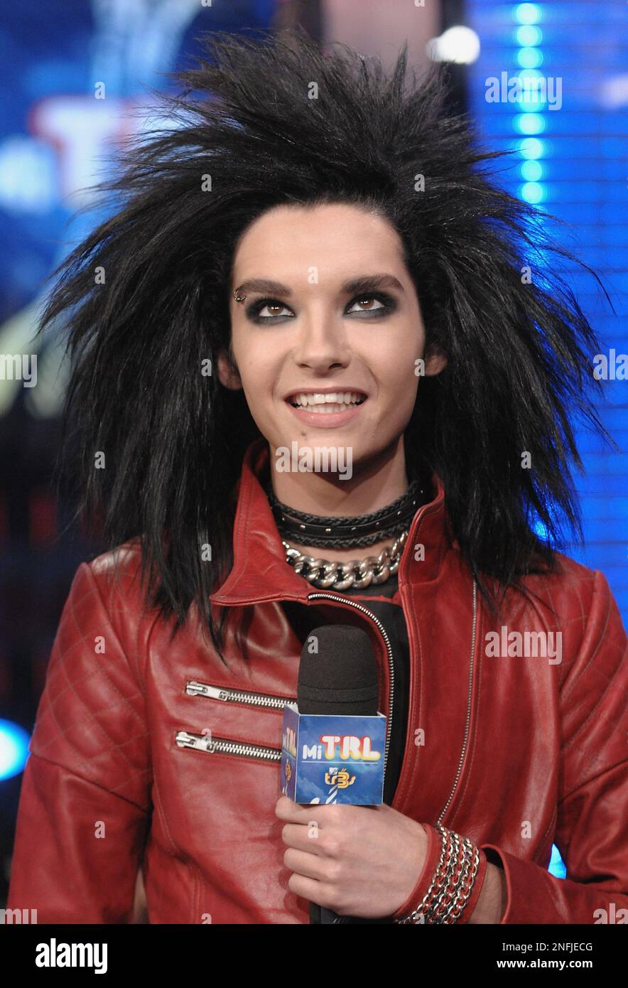 Tokio Hotel lead singer Bill Kaulitz makes an appearance on MTV's MiTRL on Monday, Aug. 4, 2008 ...
