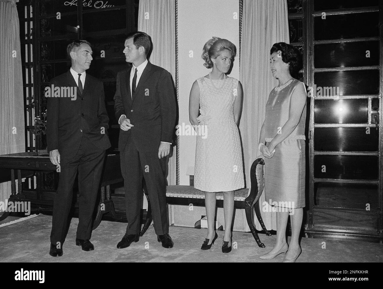 Sen. Edward Kennedy D-Mass, second from left, and Mrs. Kennedy, second ...