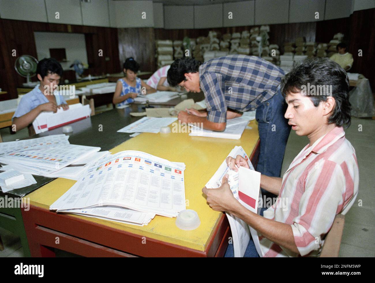 Members of the Board of Elections count ballots in Managua, Nicaragua ...