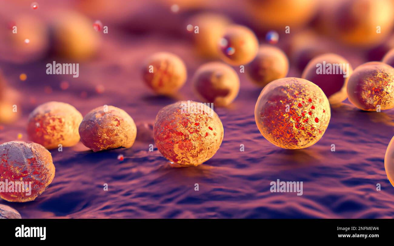 Staphylokokken-Bakterien, Enterokokken-Streptokokken, ai-generierte ...