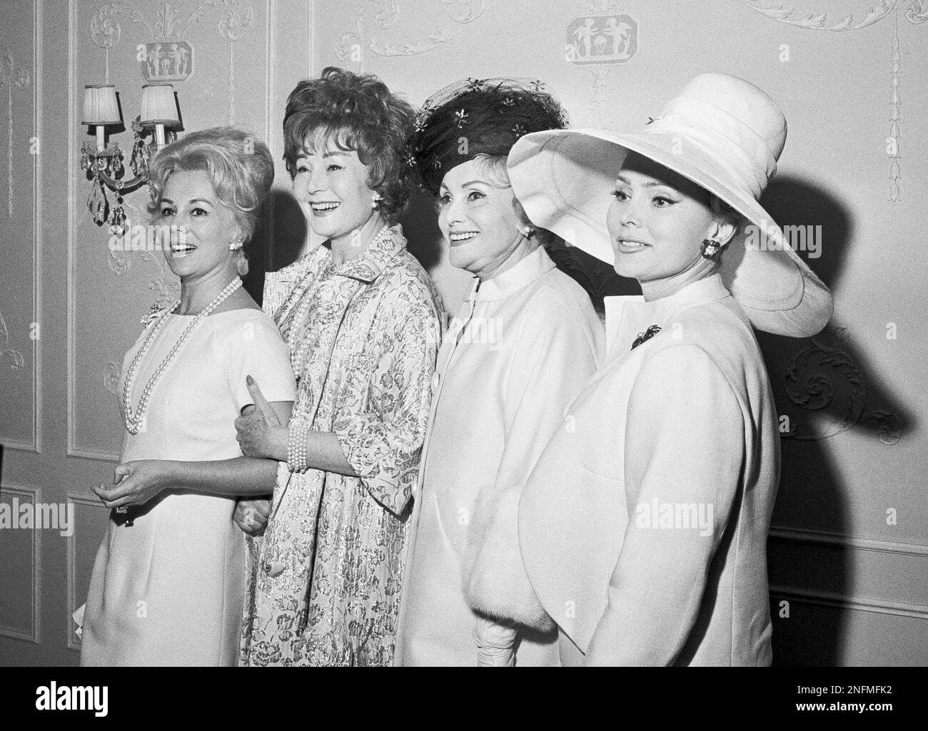 Mrs. Jolie Gabor, second from right, and her three famous daughters ...