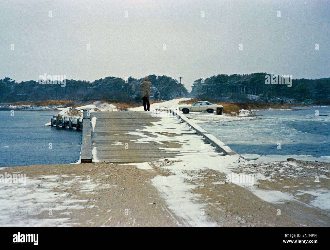 This is a view of the bridge at Chappaquiddick Island, Mass., during a ...