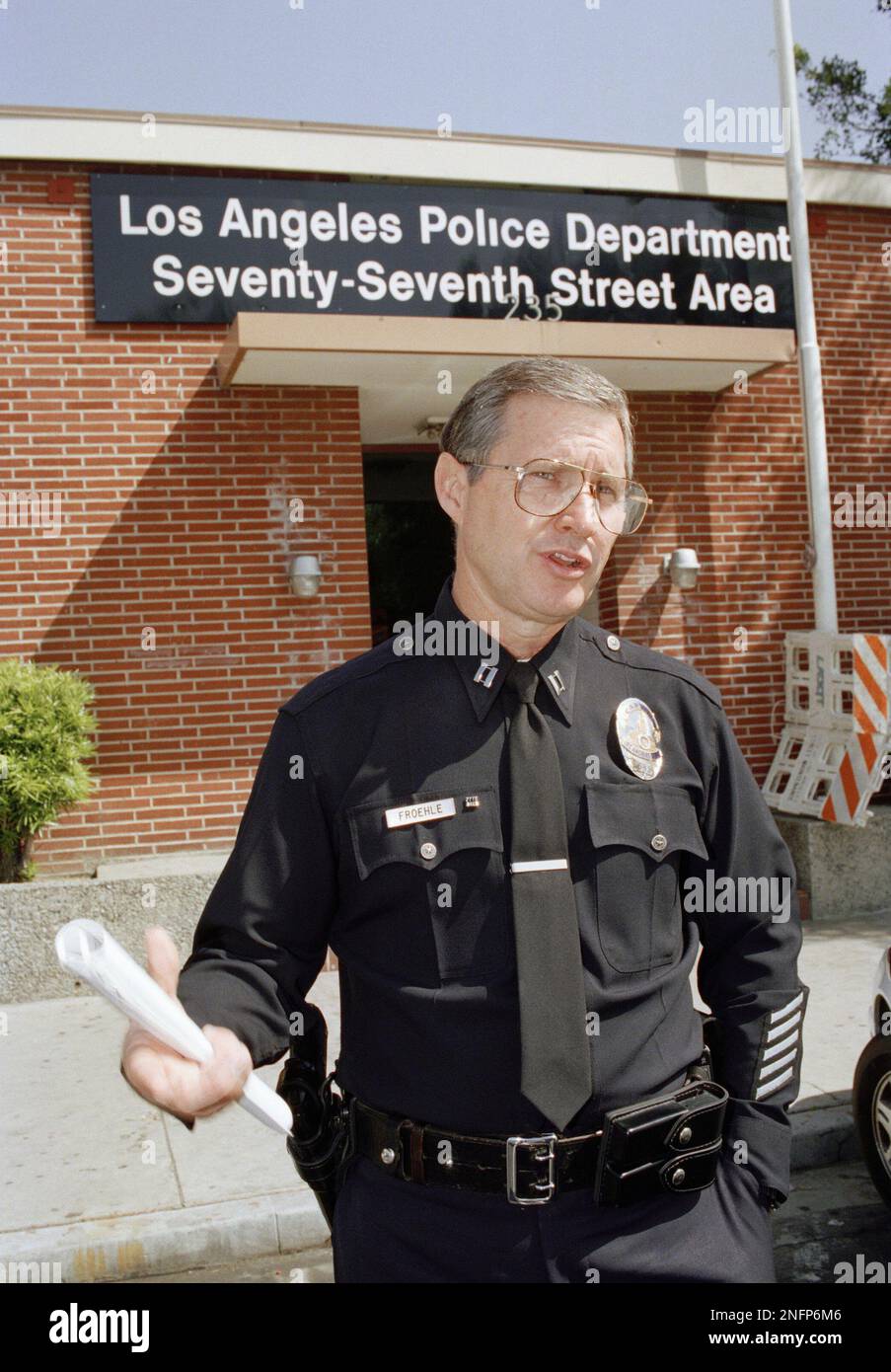 Capt. Patrick Froehle relays to media that officers are pleased with ...