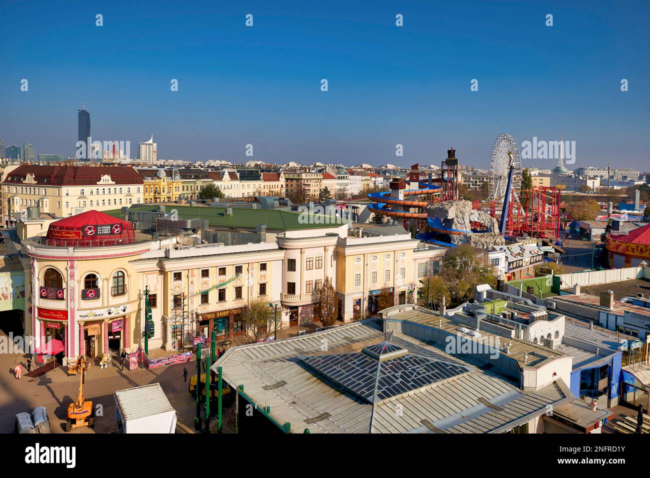 Blick vom Riesenrad Panoramablick auf das Rad. Prater. Die älteste ...