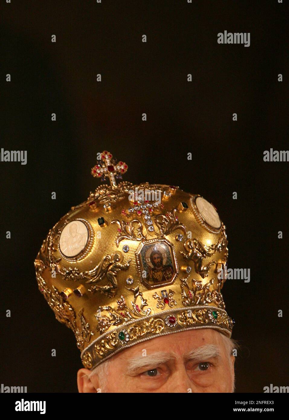 Bulgarian patriarch Maxim attends during a mass in the golden domed ...