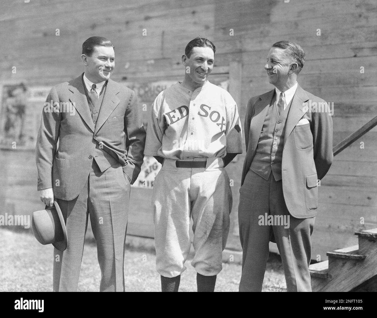 From left to right: Boston Red Sox's owner Tom Yawkey, manager Marty ...