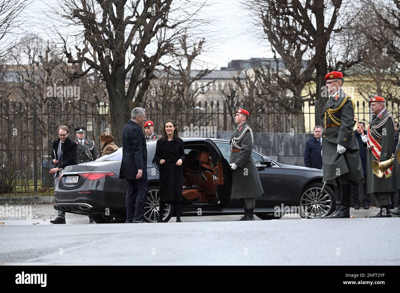 Wien, Österreich. 17. Februar 2023. Ankunft der Premierministerin der ...