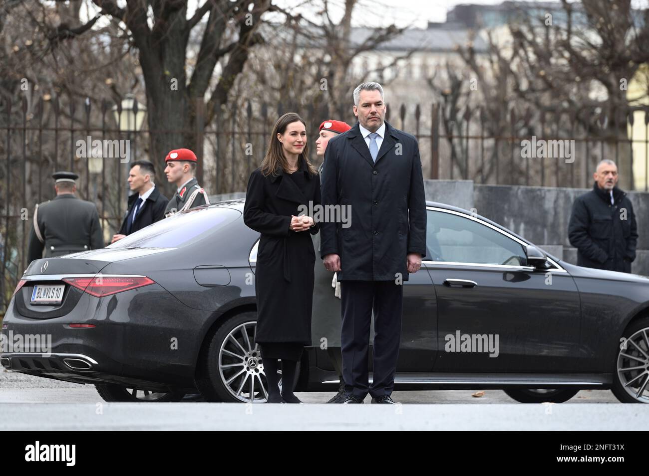 Wien, Österreich. 17. Februar 2023. Ankunft der Premierministerin der ...
