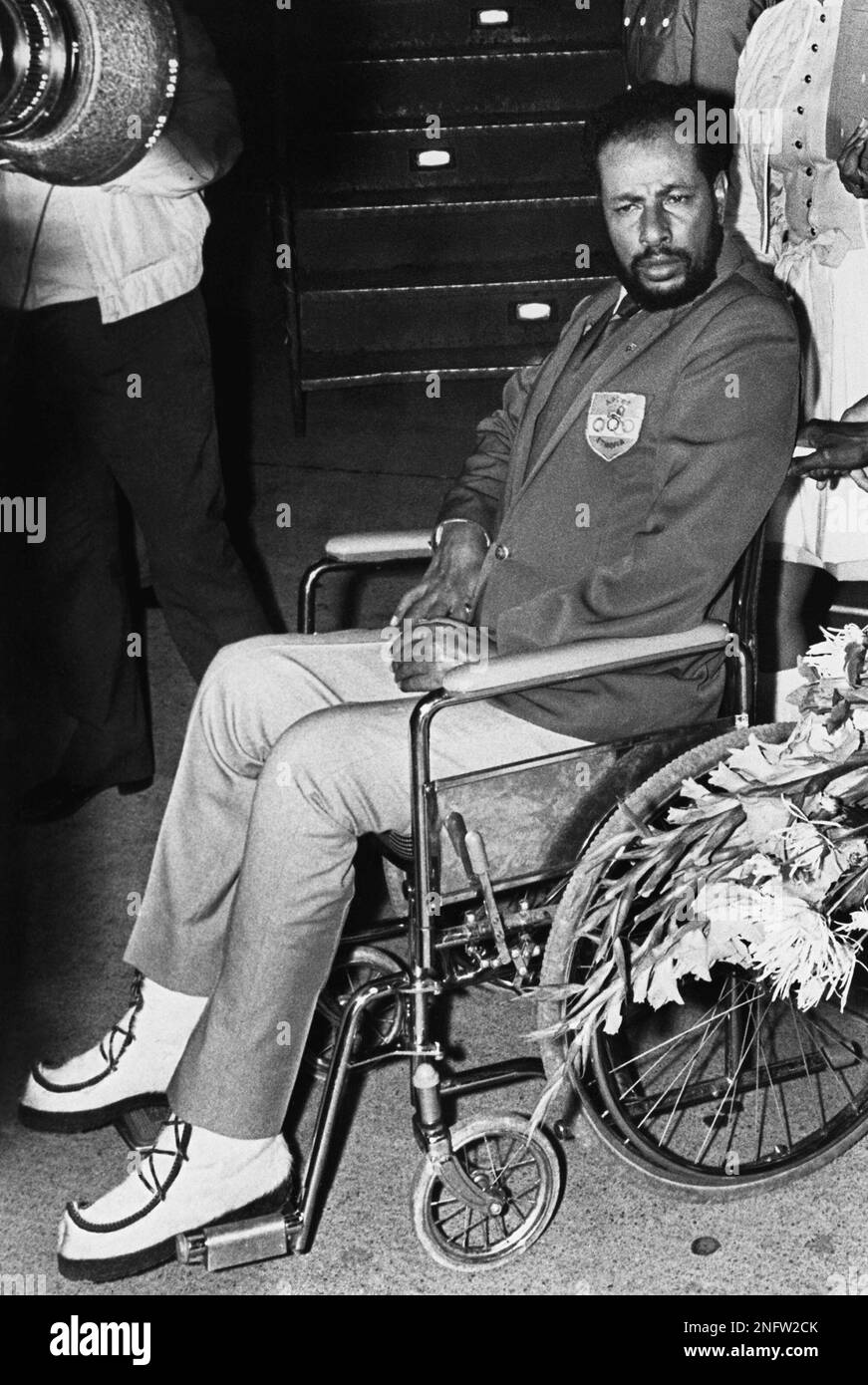 Two time Olympic marathon gold medal winner Abebe Bikila of Ethiopia ...